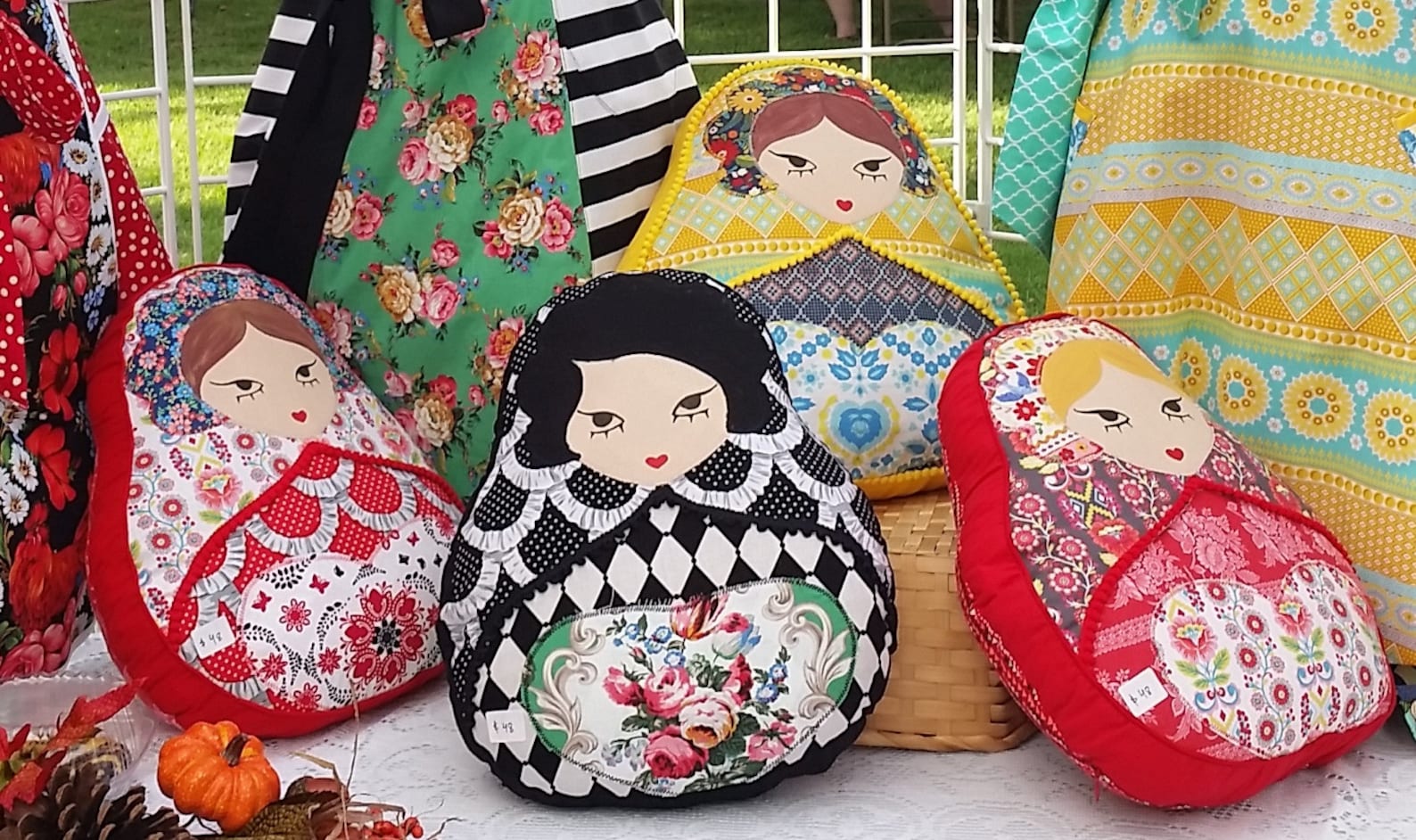 Matryoshka Applique Pillow- Unique Slavic Folk Russian Nesting Doll ...