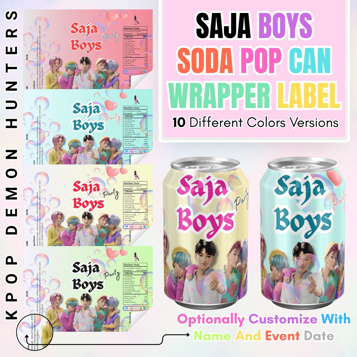Kpop Soda Pop Wrapper Labels, Kpop Party Decor (digital Download) - Etsy