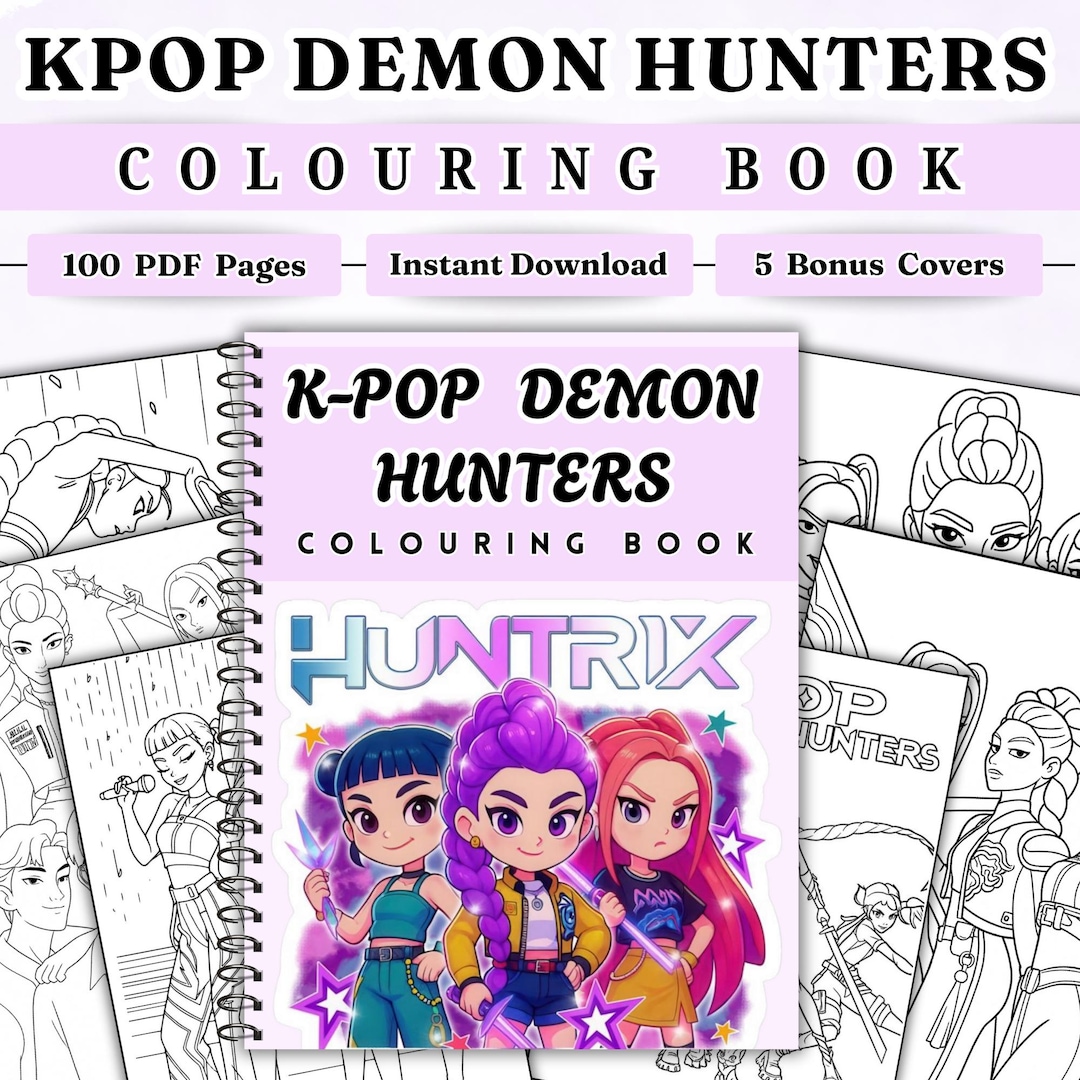 Kpop Demon Hunters Coloring Book | Anime & Fantasy Art (PDF Pattern) - Etsy