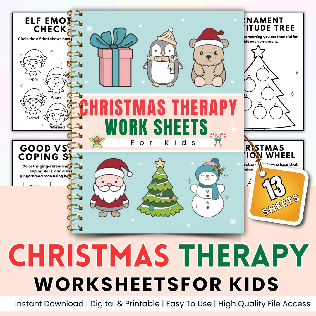 Christmas Therapy Worksheets for Kids | Social Emotional Learning (SEL ...