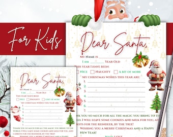 Letter to Santa Printable, Kids Christmas Wish List (PDF) - Etsy