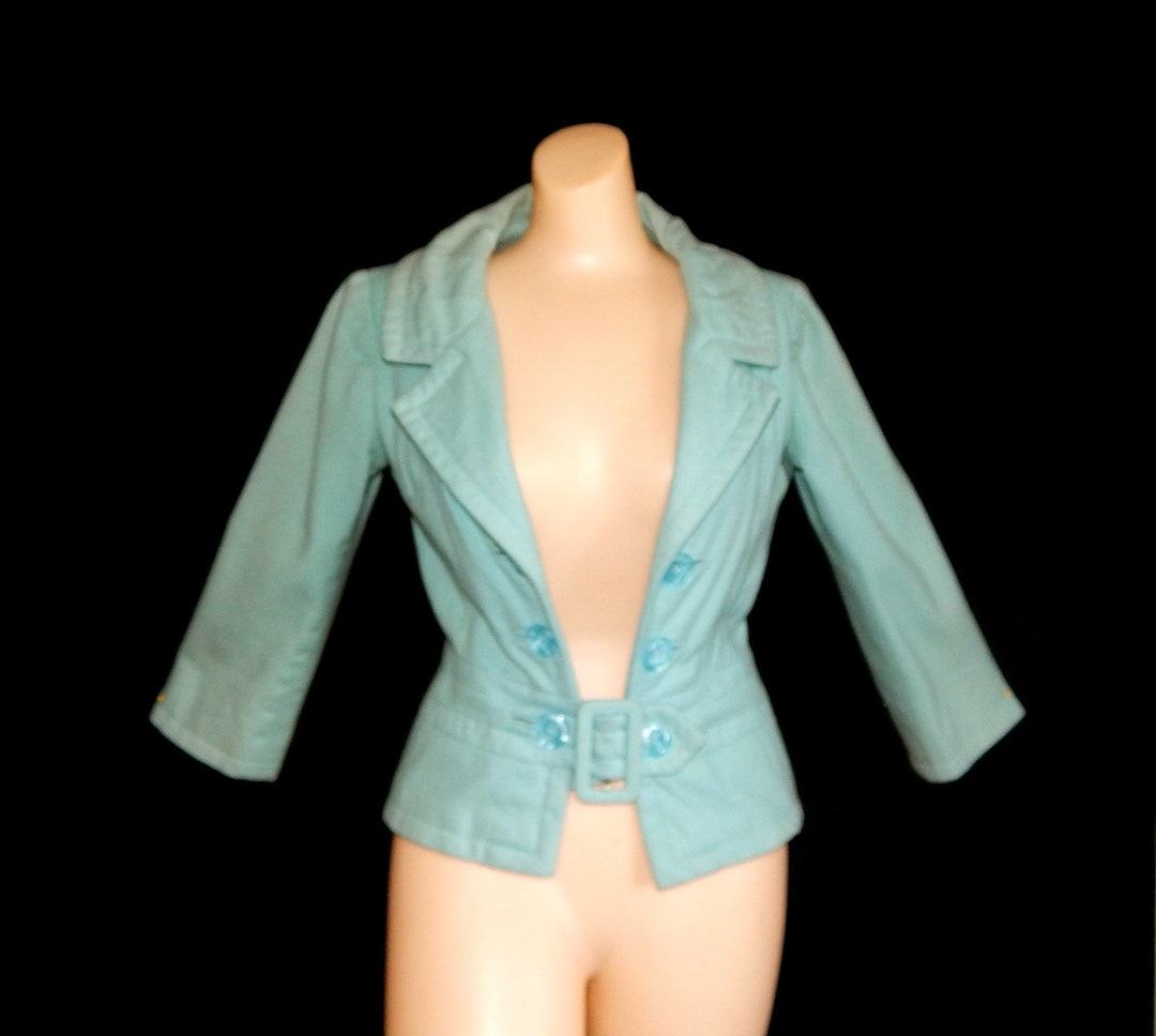 Chic Vintage 50's Baby Blue Double Breasted Fitted New - Etsy