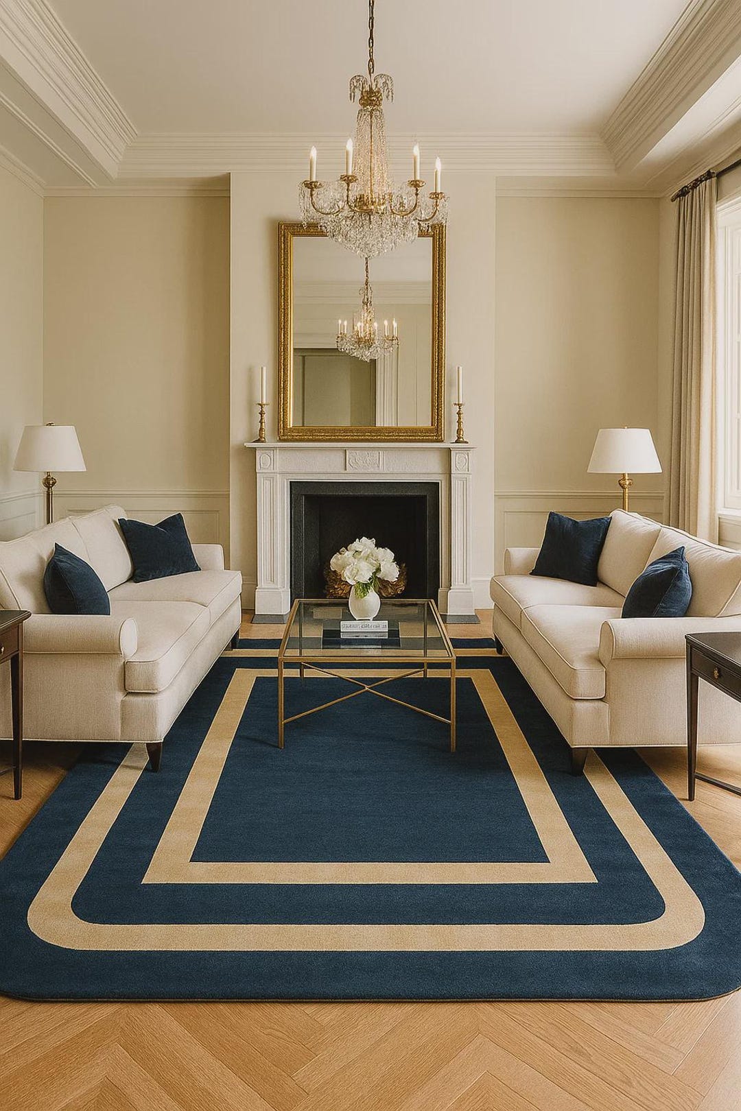 Hand Tufted Modern Minimalist Border Carpet Contemporary Area Rug for ...
