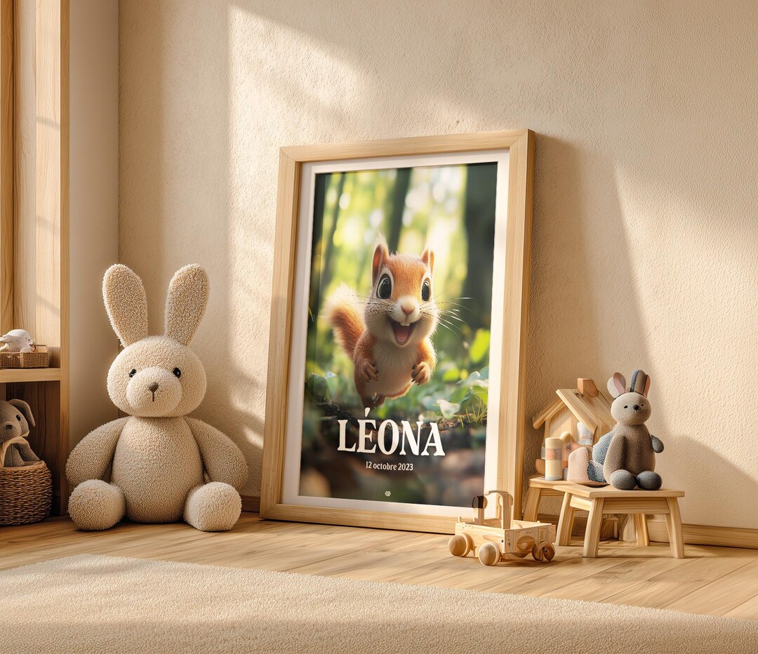 Personalized Poster Little Squirrel for Children's Room - Forest ...