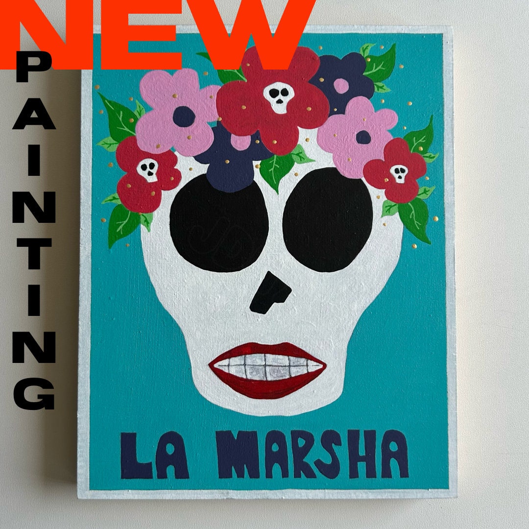 La.marsha.calaca.painting - Etsy