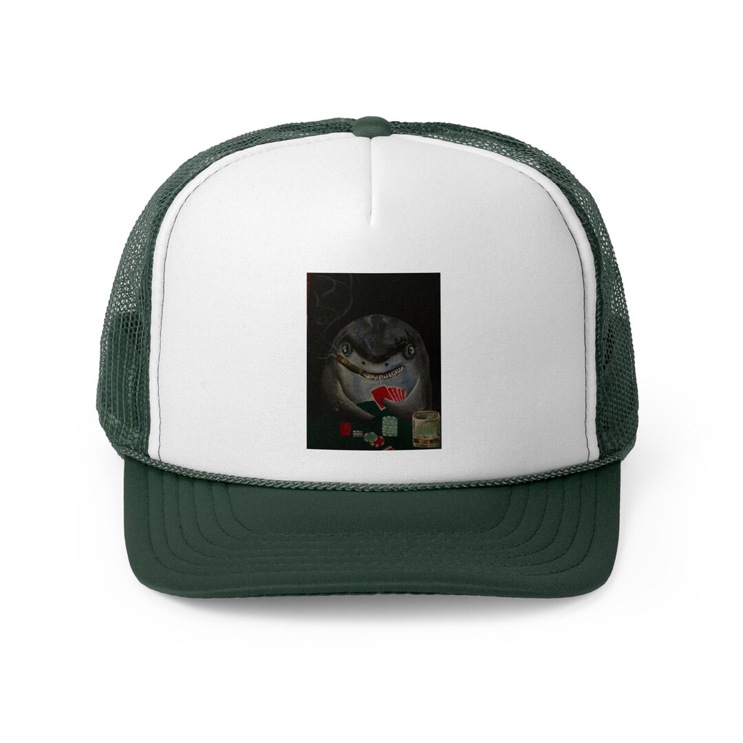Lucky Shark Gambler Cap – Original Hand-painted Art Patch Hat ...
