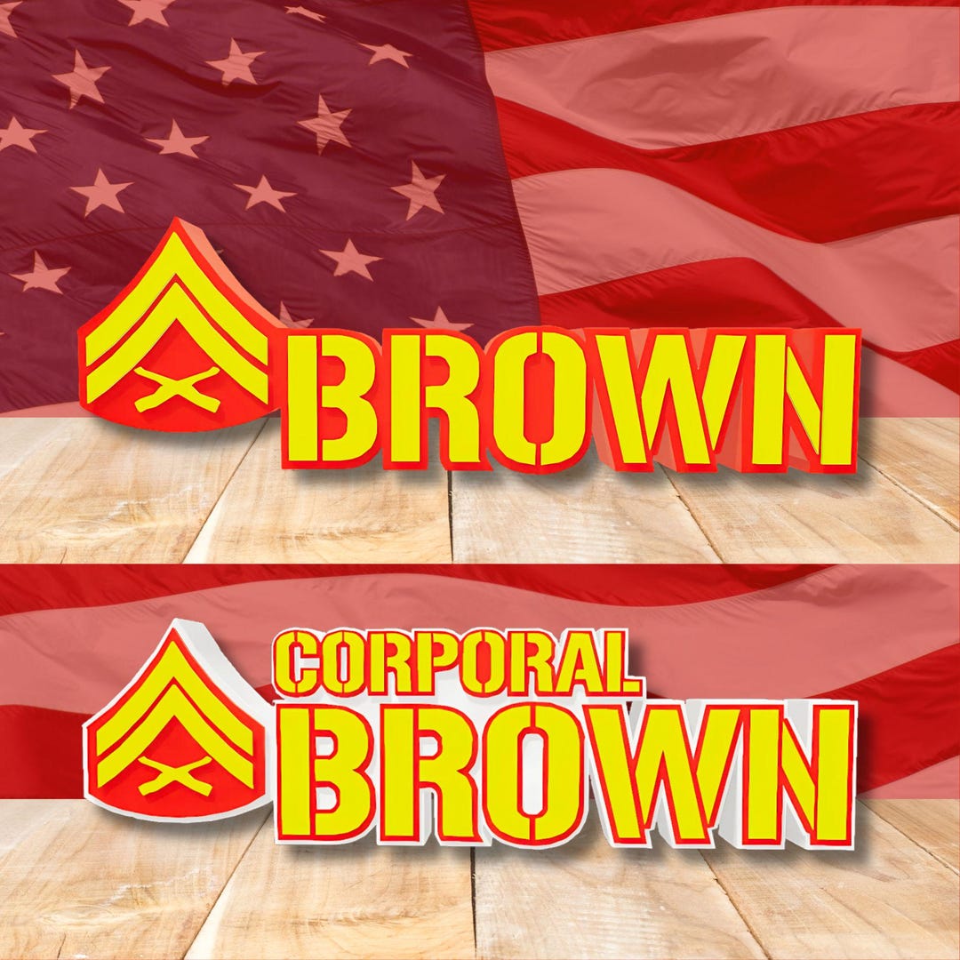 Personalized Corporal Rank Plaque, Marine Corps Promotion Gift, Cpl ...