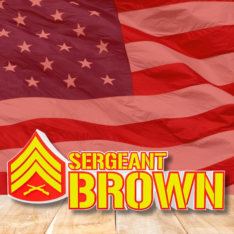 Personalized USMC Sergeant Rank Plaque, Marine Corps Promotion Gift ...