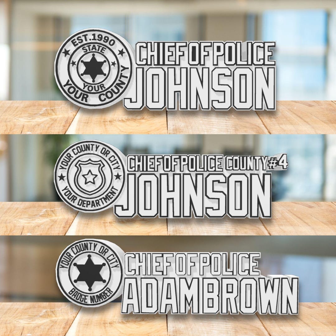 Personalized Police Chief Desk Name Plate: Custom Law Enforcement Gift ...