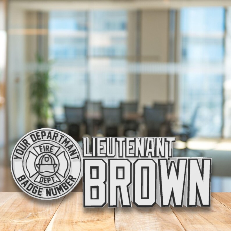 Personalized Firefighter Lieutenant Desk Name Plate: Custom Fire ...