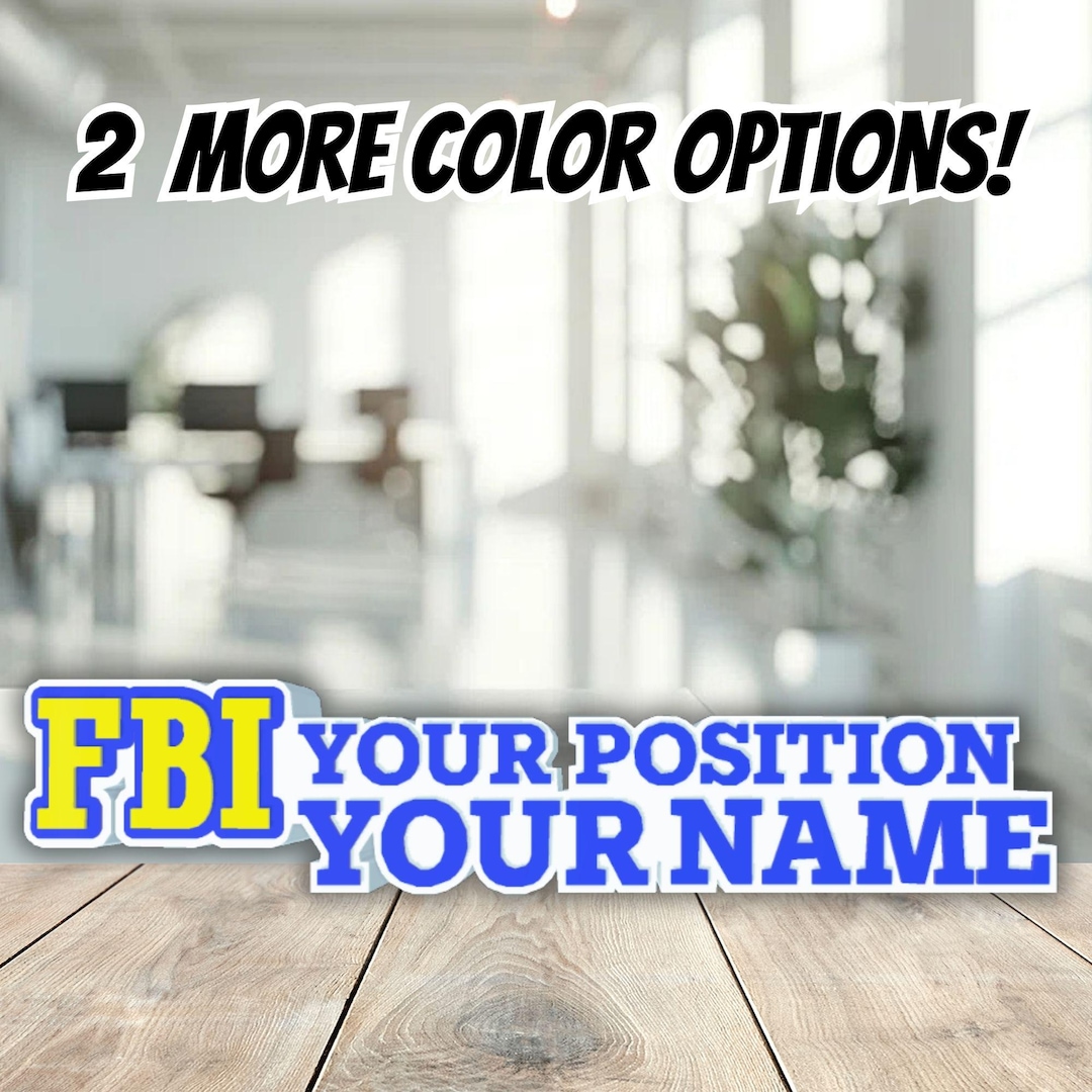 Personalized FBI Desk Name Plate, Agent Promotion Gift, Federal Bureau ...