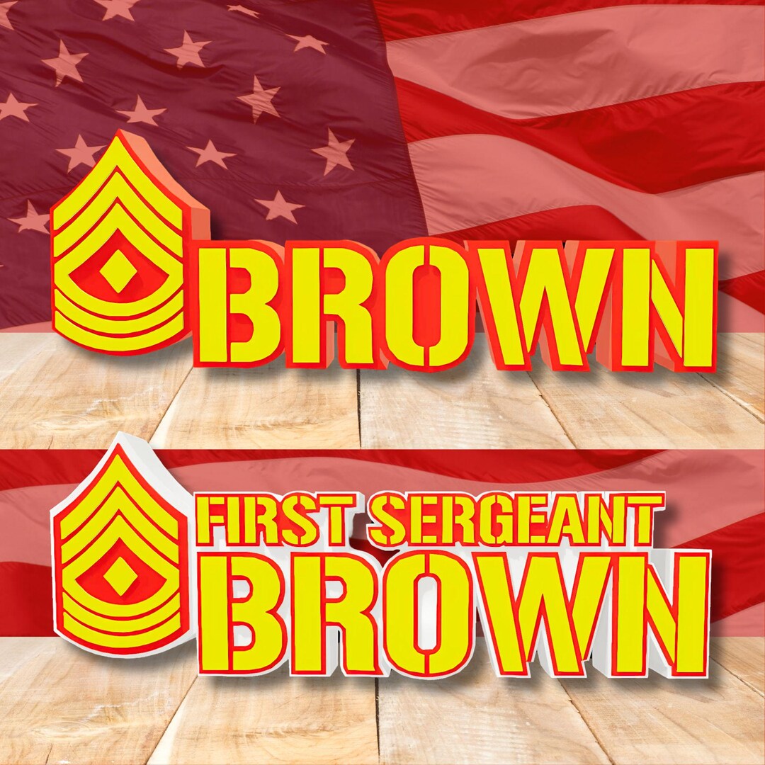 Personalized USMC First Sergeant Rank Plaque, 1sgt Desk Name Plate ...
