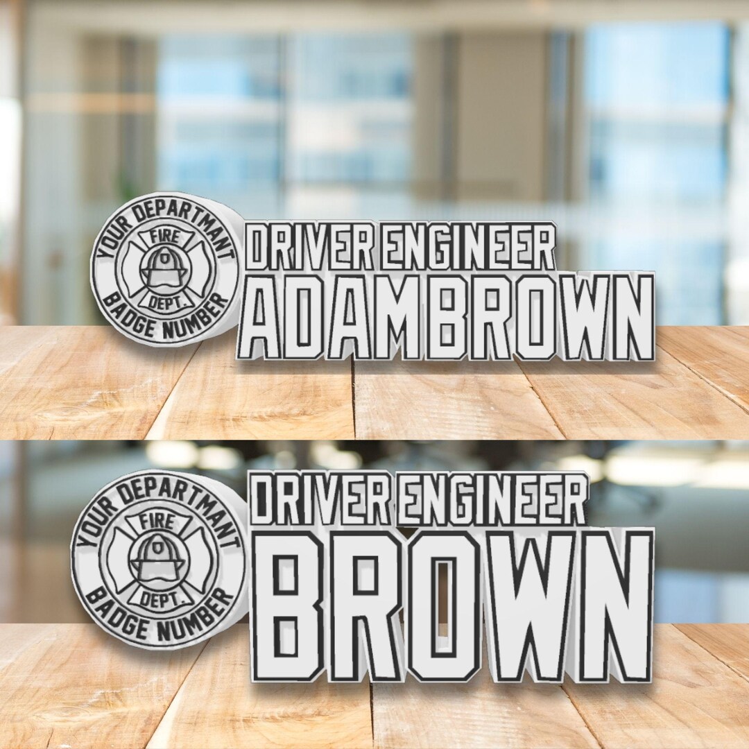 Personalized Firefighter Desk Name Plate: Custom Fire Department Gift ...