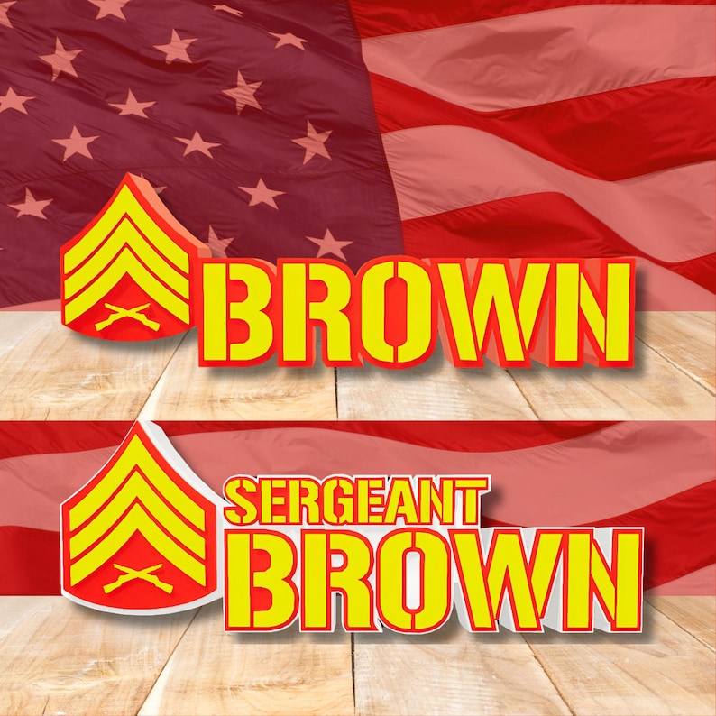 Personalized USMC Sergeant Rank Plaque, Marine Corps Promotion Gift ...