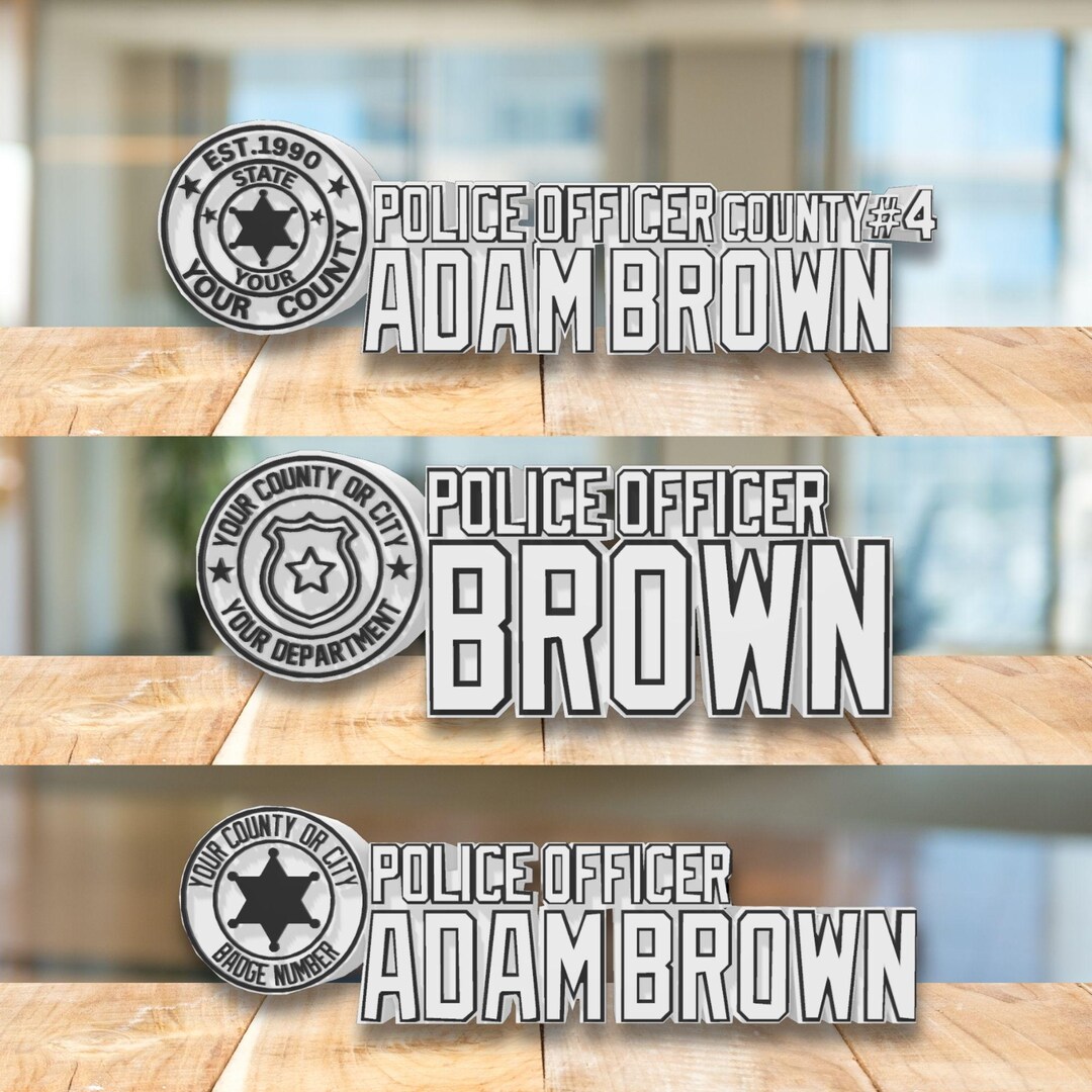 Personalized Police Officer Desk Name Plate: Custom Law Enforcement ...