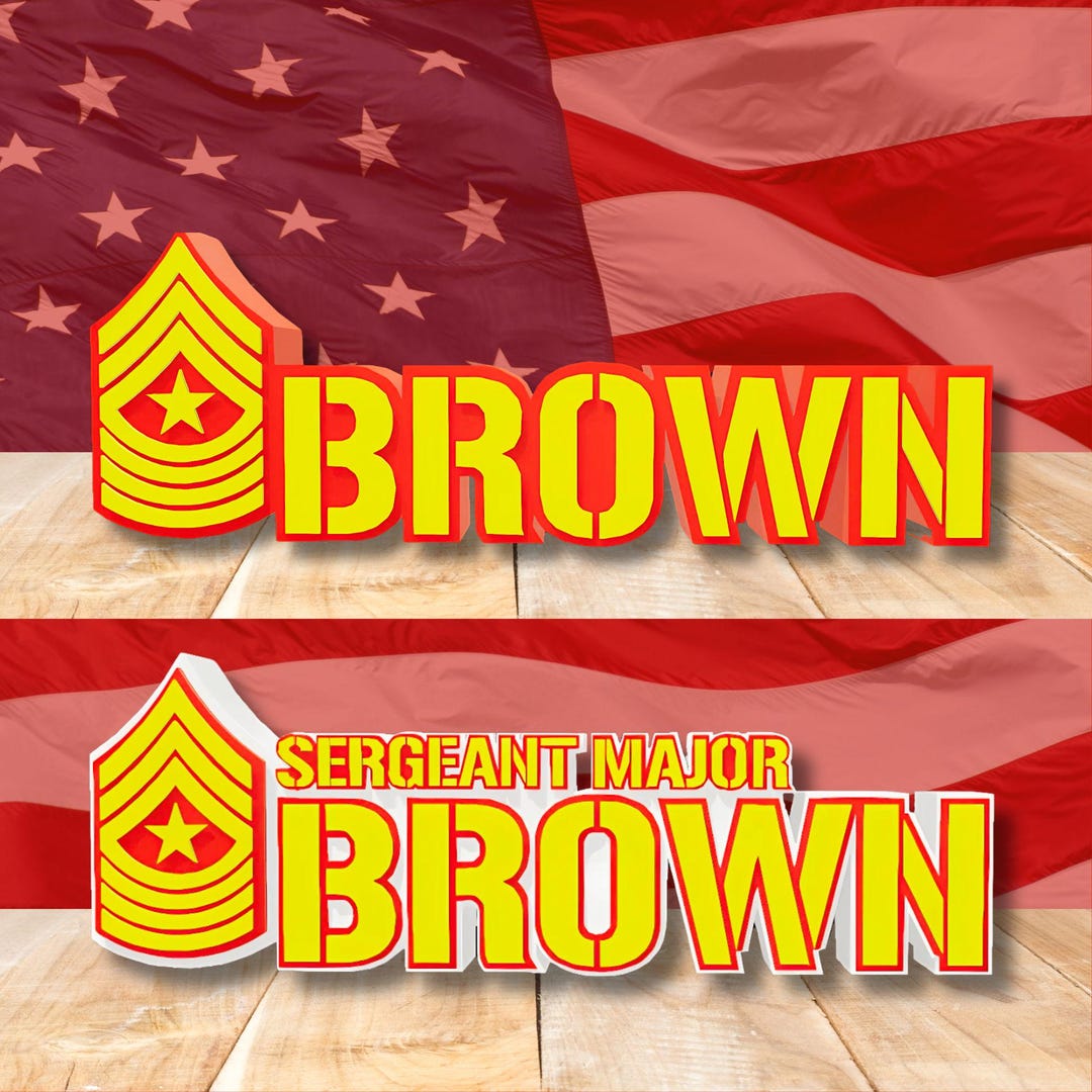 Personalized USMC Sergeant Major Rank Plaque, Marine Corps Gift, Sgtmaj ...