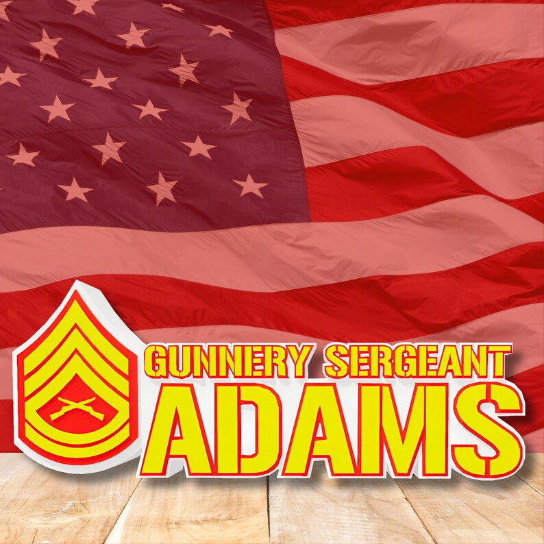USMC Gunnery Sergeant Rank Plaque, Personalized Gunnery Sergeant Desk ...
