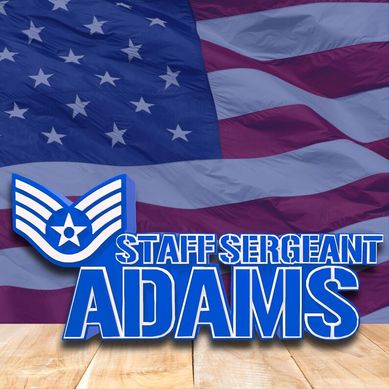 Personalized Ssgt Desk Name Plate, Staff Sergeant Rank Plaque, Air ...