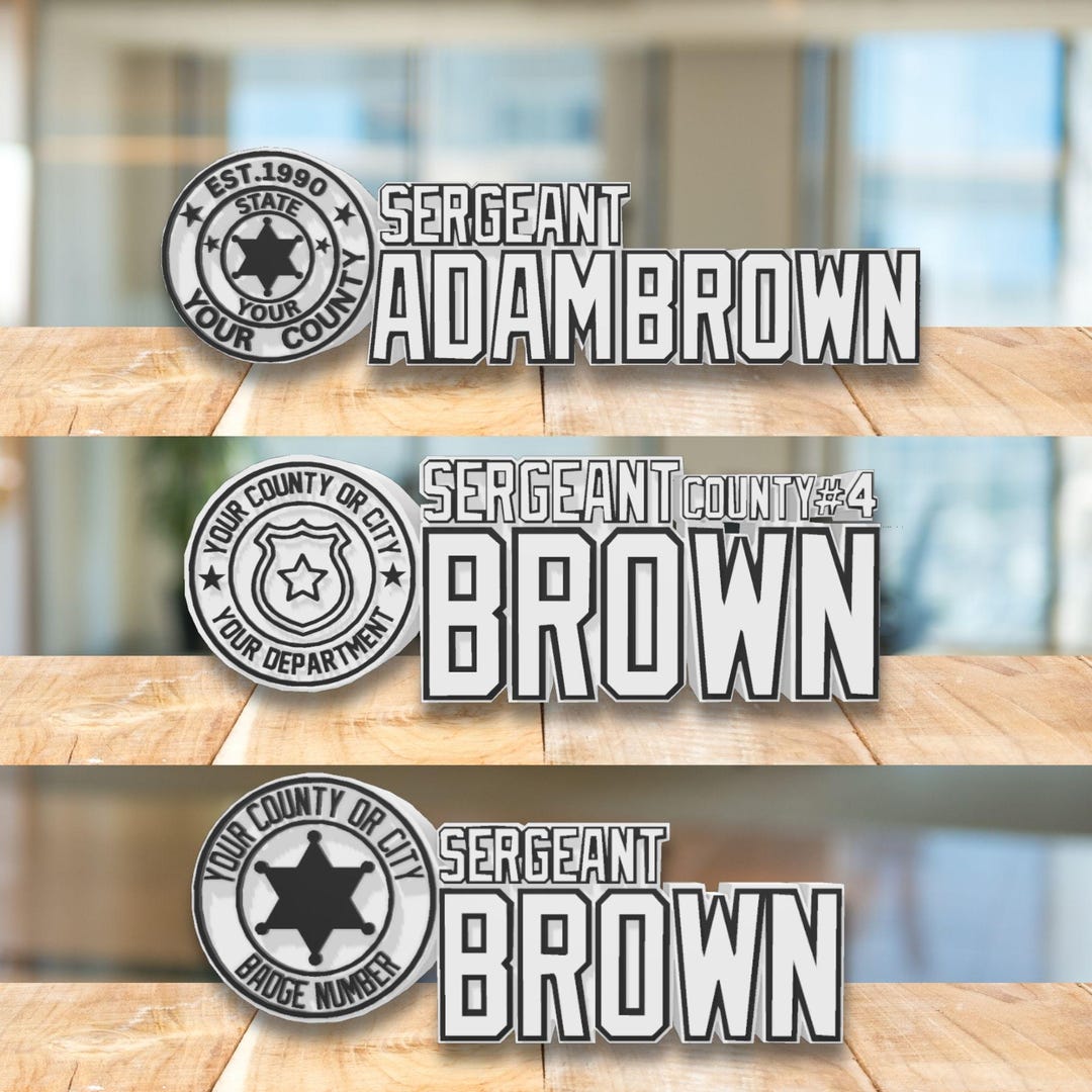 Personalized Police Sergeant Desk Name Plate: Custom Law Enforcement ...