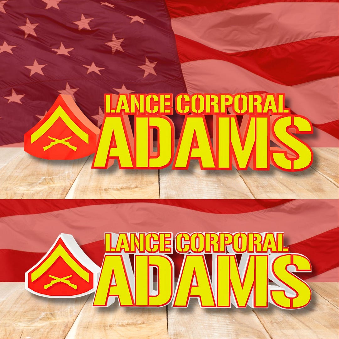 Personalized USMC Lance Corporal Rank Plaque, Marine Corps Gift, Lcpl ...