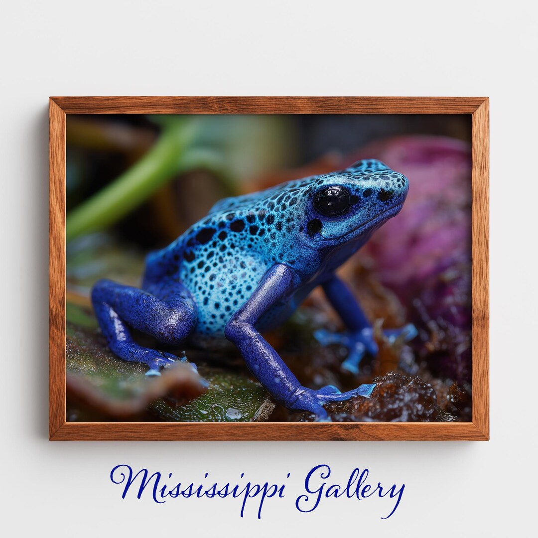 Vibrant Poison Dart Frog Printable - Bold Wildlife Art, Tropical Macro ...