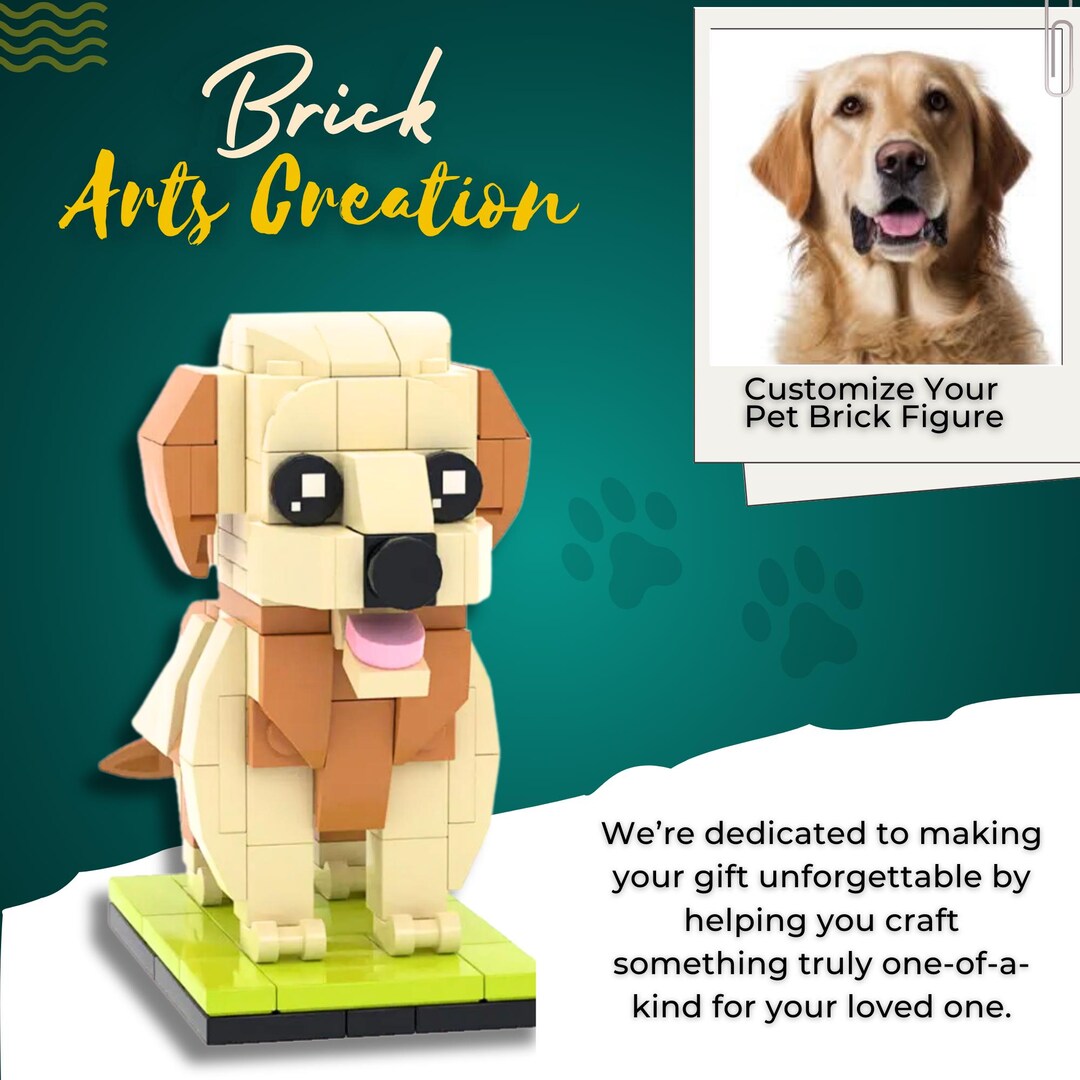 Custom Golden Retriever Brick Figure: Personalized Pet Keepsake - Etsy
