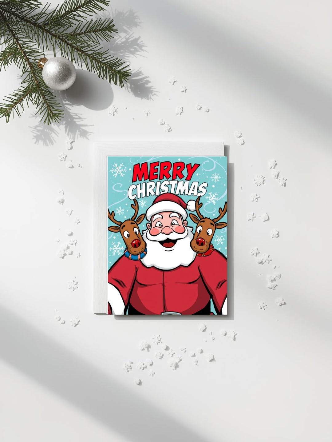 Funny Santa Christmas Card – Printable Cartoon Holiday Greeting - Etsy UK