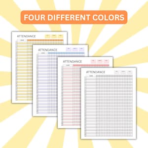 Attendance Tracker Printable Log , Attendance Sheet Template ...