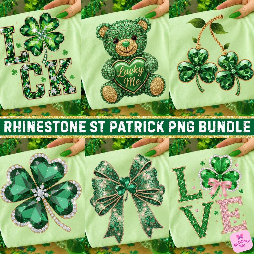 St Patrick's Day Png Bundle: Faux Rhinestone Sparkle Bling Crystal ...