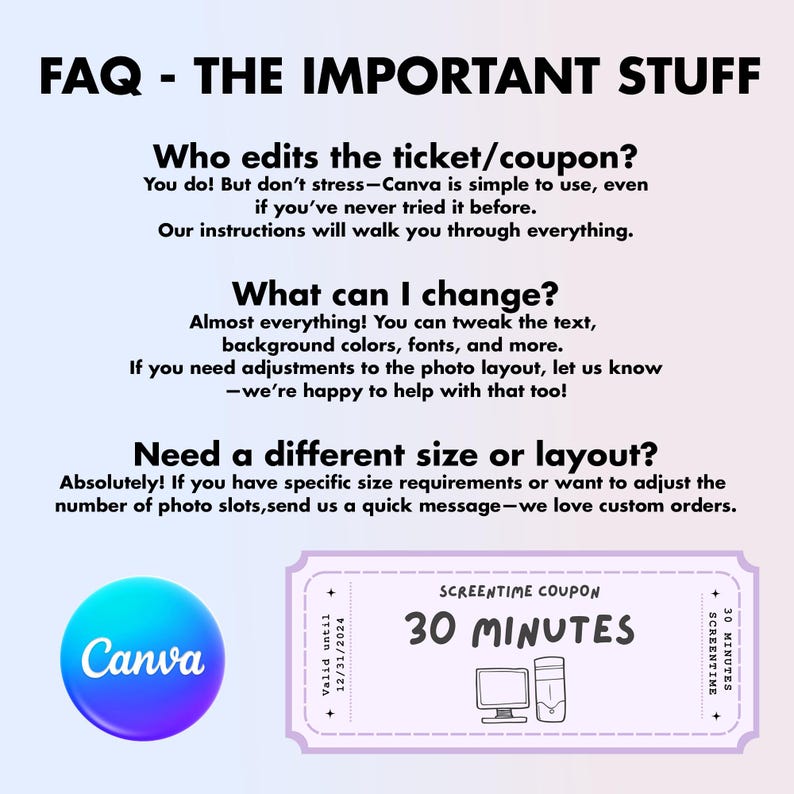 Screen Time Coupons for Kids, Printable Rewards, Chore System, Behavior ...
