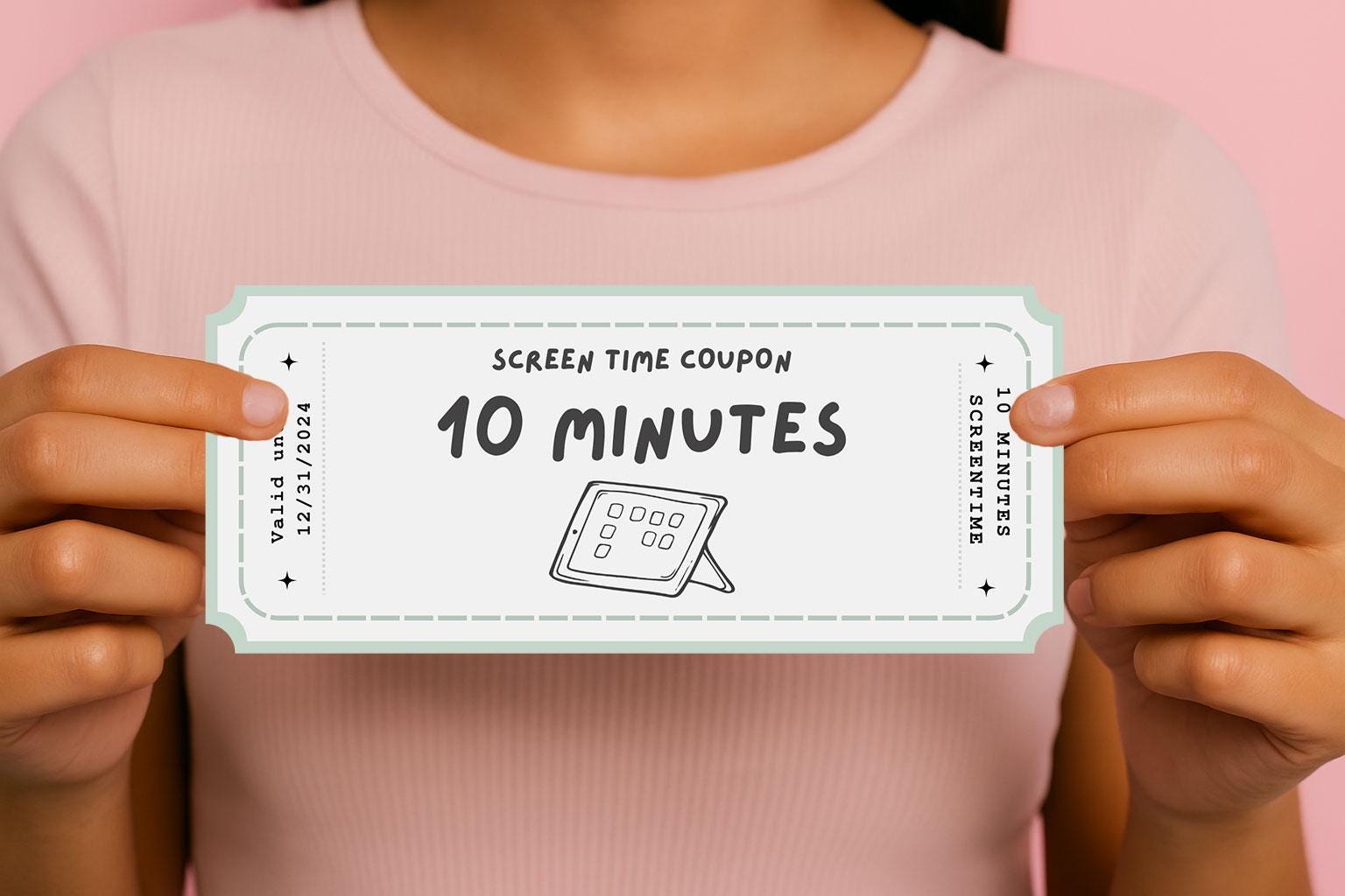 Screen Time Coupons for Kids, Printable Rewards, Chore System, Behavior ...