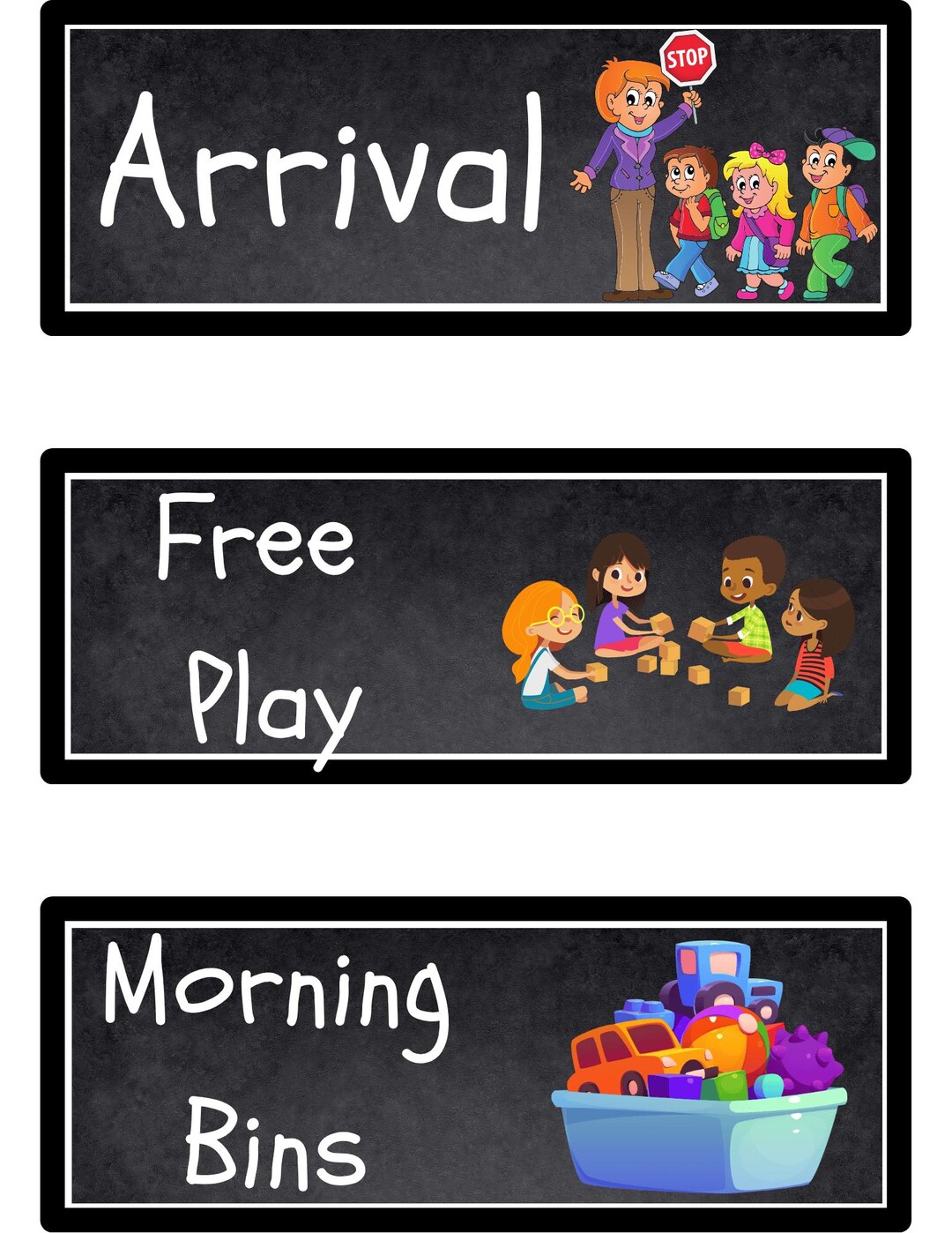 Editable Chalkboard Daycare Visual Schedule + Classroom Jobs Chart ...