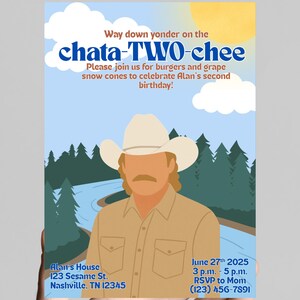 Alan Jackson Birthday Party Chata-two-chee Customizable Digital ...