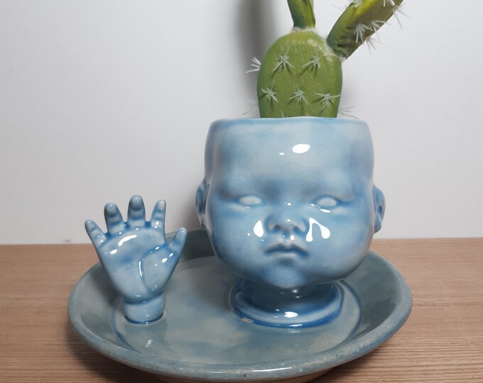Hello Baby Doll Head Planter / Melvin Doll Head Planter in Sky - Etsy