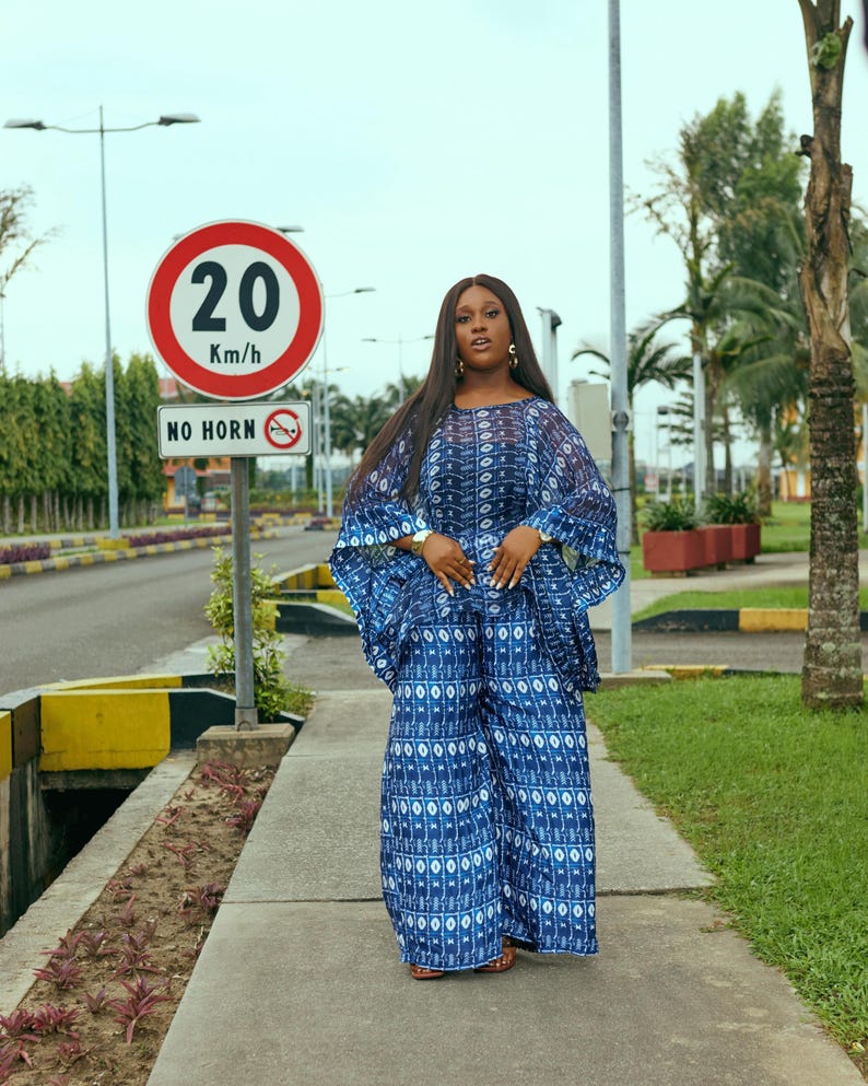 Adire Chiffon & Silk Two-piece Set - Etsy