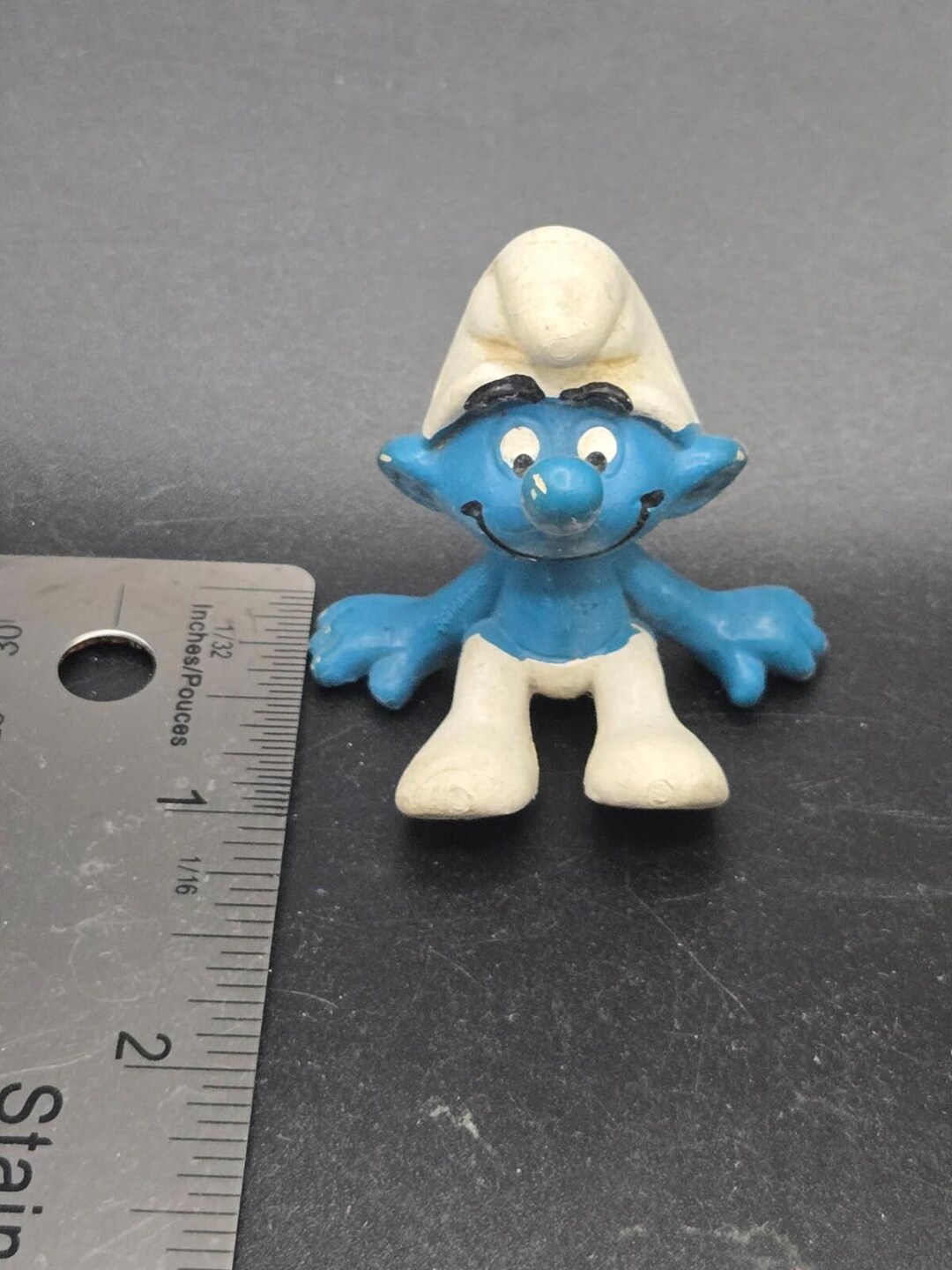 Smurfs Sitting Smurf #20026 Large Face Variation Vintage PVC Fig 1977 ...