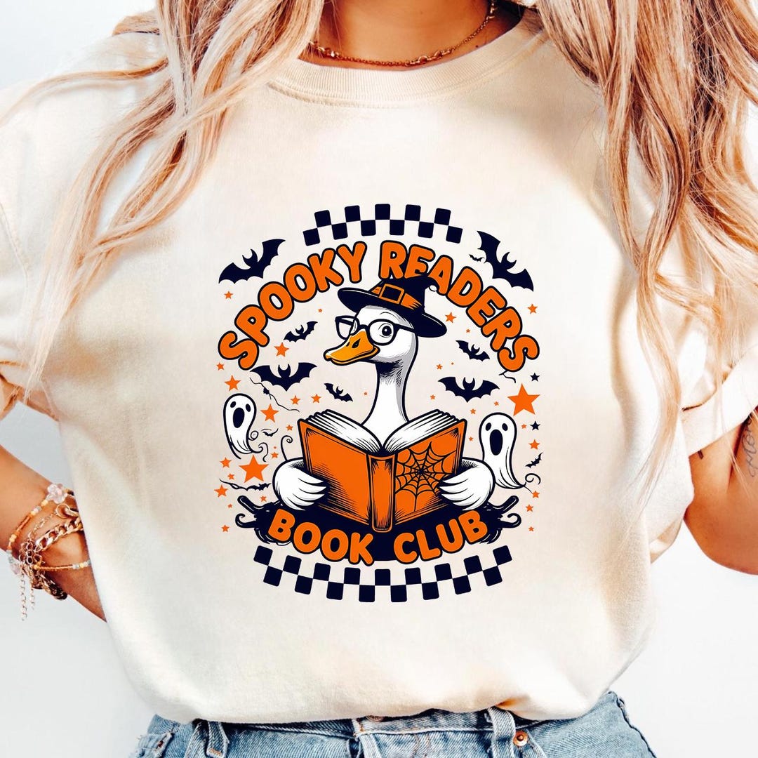 Spooky Readers Book Club PNG, Halloween Goose Reading Sublimation ...