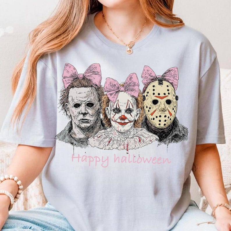 Coquette Horror Happy Halloween PNG, Cute Pink Bow Scary Movie ...