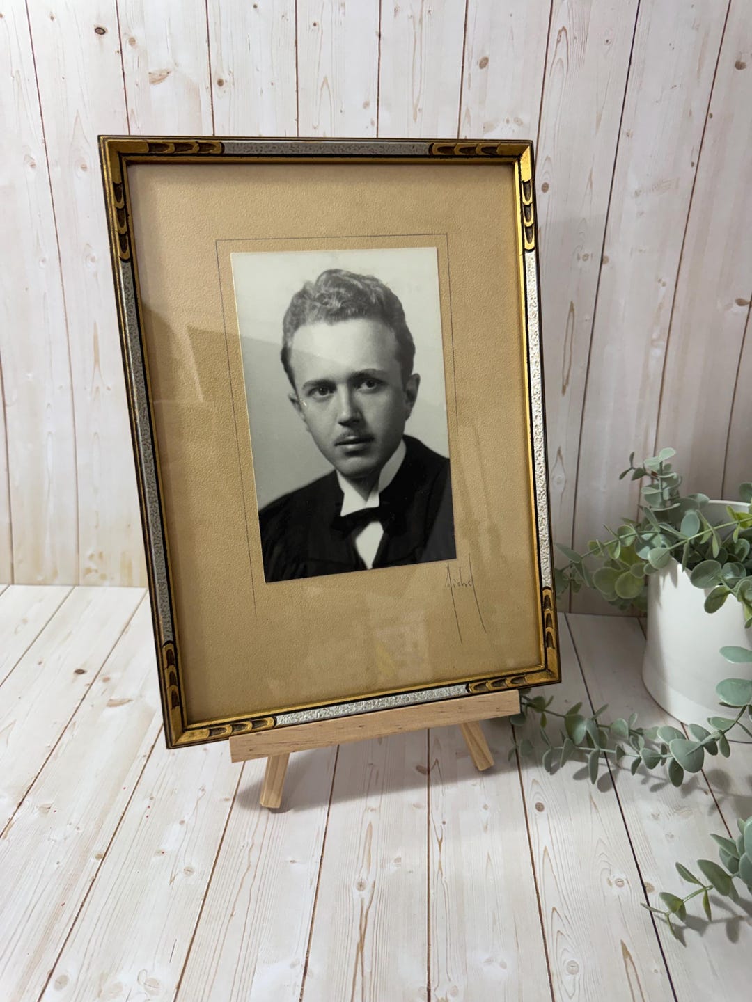 Antique 1912 Picture Frame – Silver & Gold Gilt Wood – Original Vintage ...