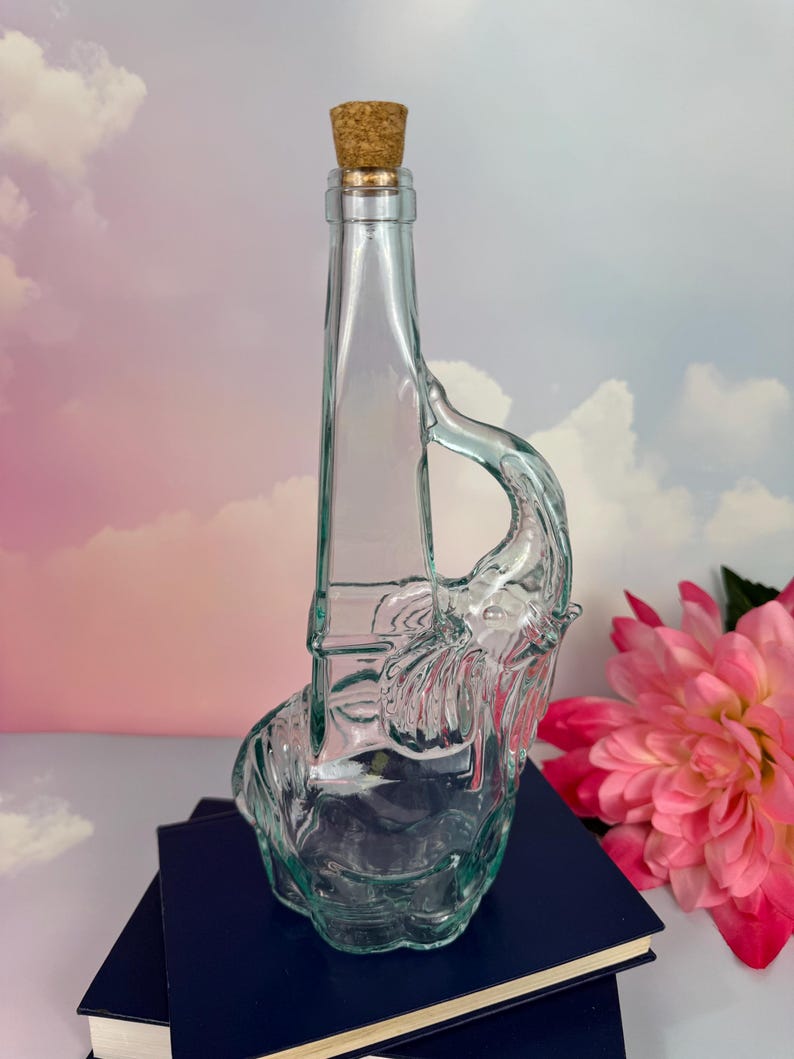 Vintage Italian Glass Elephant Decanter – Seafoam Green Empoli Style ...