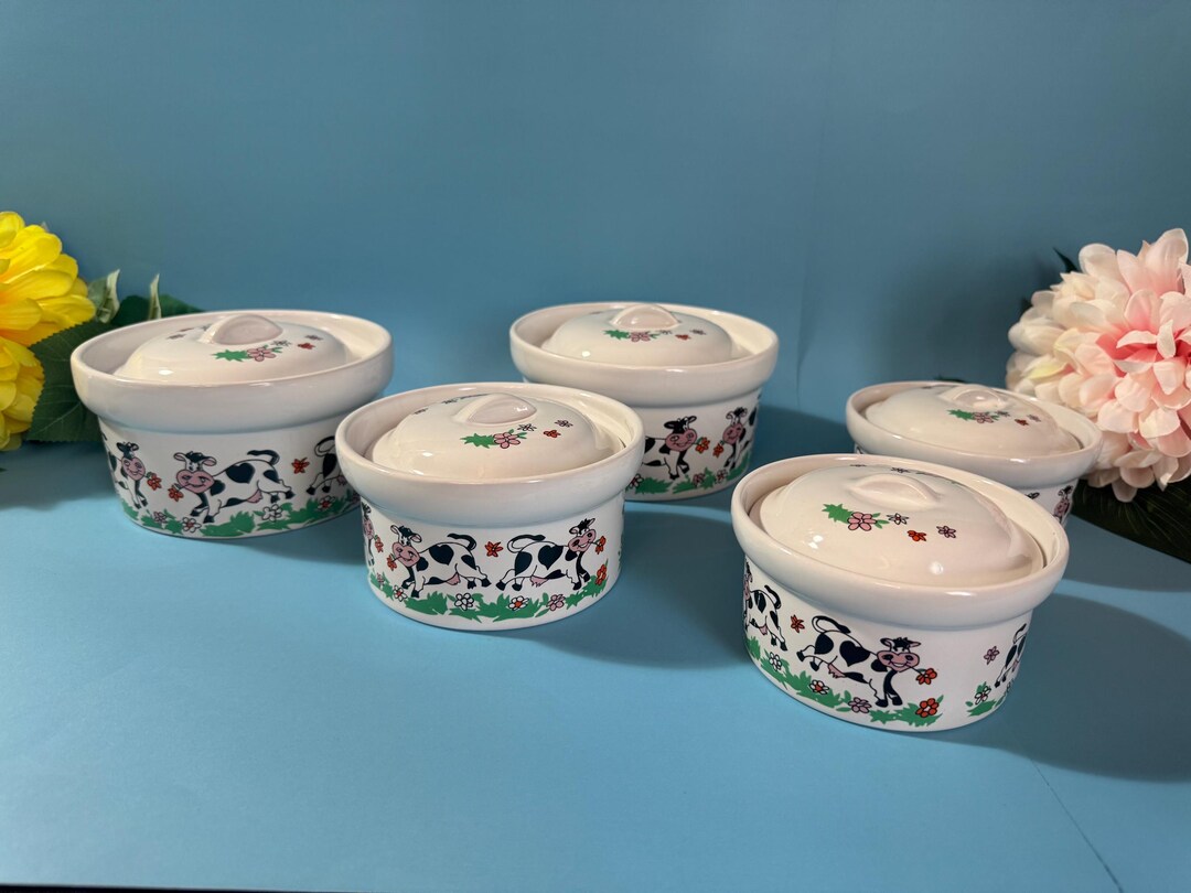 Vintage Ceramic Cow Farmhouse Bowl With Lid - Sold Individually - Etsy