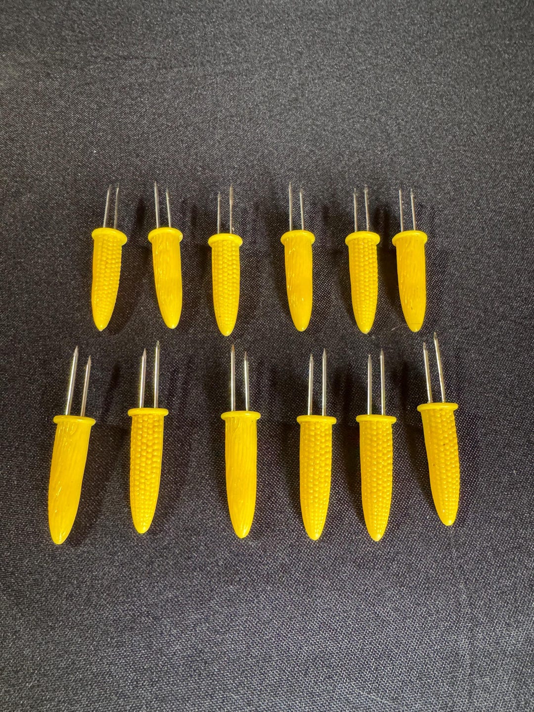 Vintage Yellow Corn Cob Holders - Set of 12 - Retro Corn on the Cob ...