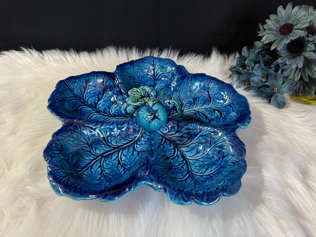 Vintage Inarco Ceramic Leaf Dish - Majolica Style Fruit Platter, Made ...