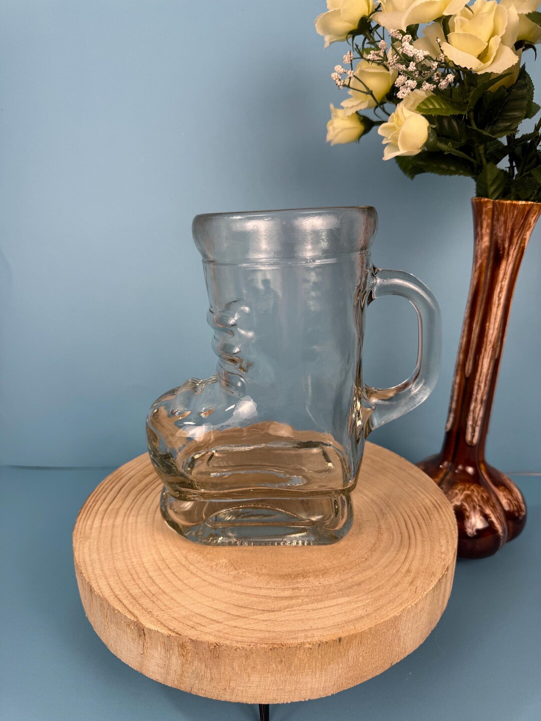 Vintage Glass Ice Skate Mug / Beer Stein | Unique Figure Skate Tankard ...
