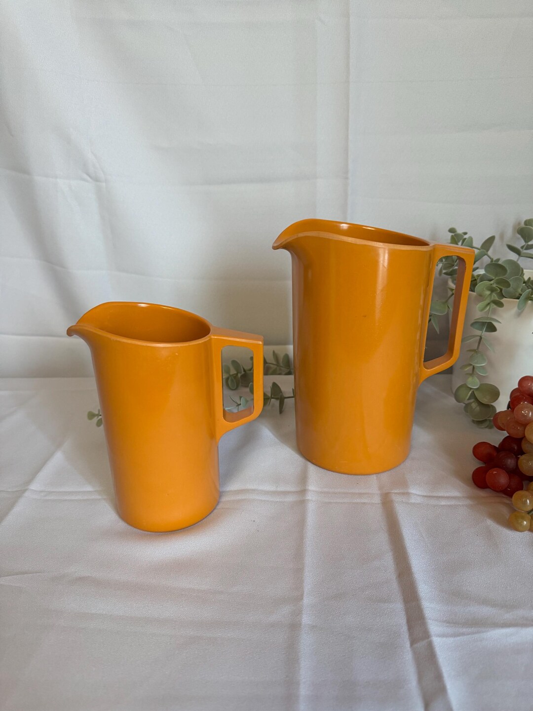 Vintage Orange Melamine Pitcher Set: Retro Mid-century Kitchen Decor - Etsy