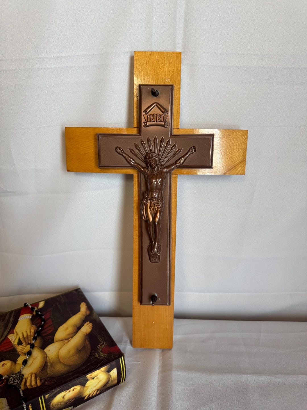 Large Vintage Wall Crucifix - Jesus on the Cross - Christian Religious ...