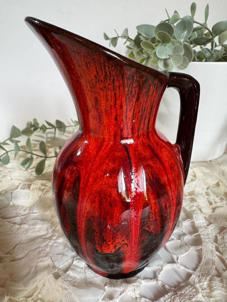 Vintage Fat Lava Ceramic Pitcher: 1970s West German Pottery - Etsy