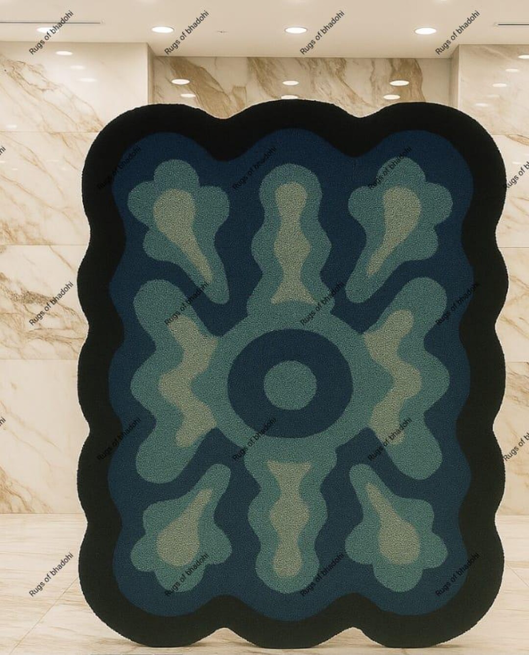 Modern Abstract Blue Wave Carpet” - Etsy