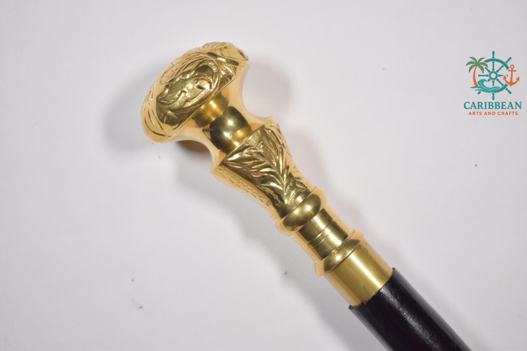 Personalised Engraved Cane Victorian Head Walking Stick – Handmade ...