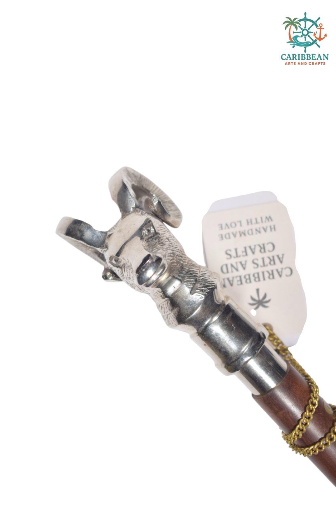 Silver Ram Head Walking Stick – Handmade Brass Handle Cane – Gift for ...